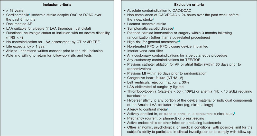Left atrial appendage occlusion plus oral anticoagulation in stroke ...